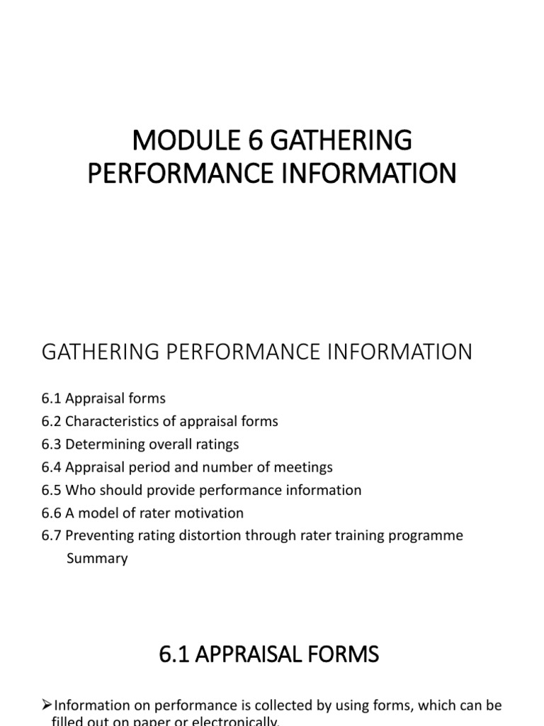 Performance Information Gathering Guide | PDF | Performance Appraisal ...
