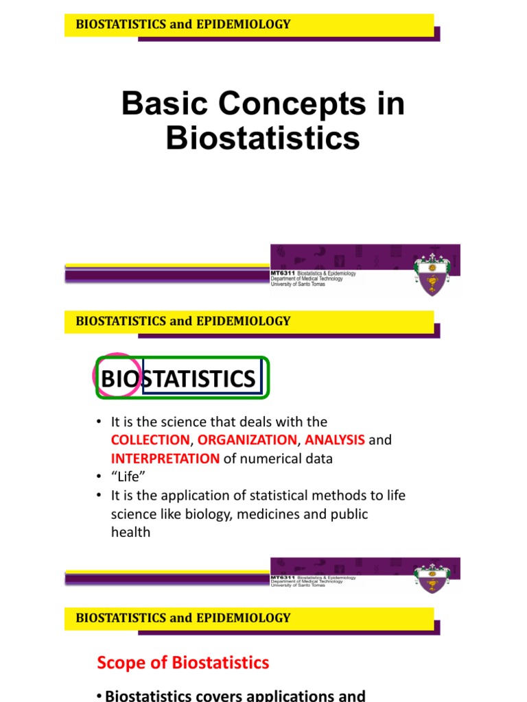 Epidemstat Basic Concepts in Biostatistics Lec 1 | PDF | Level Of ...