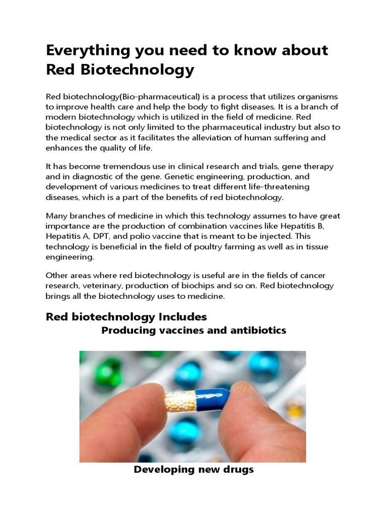 Everything You Need To Know About Red Biotechnology | PDF ...