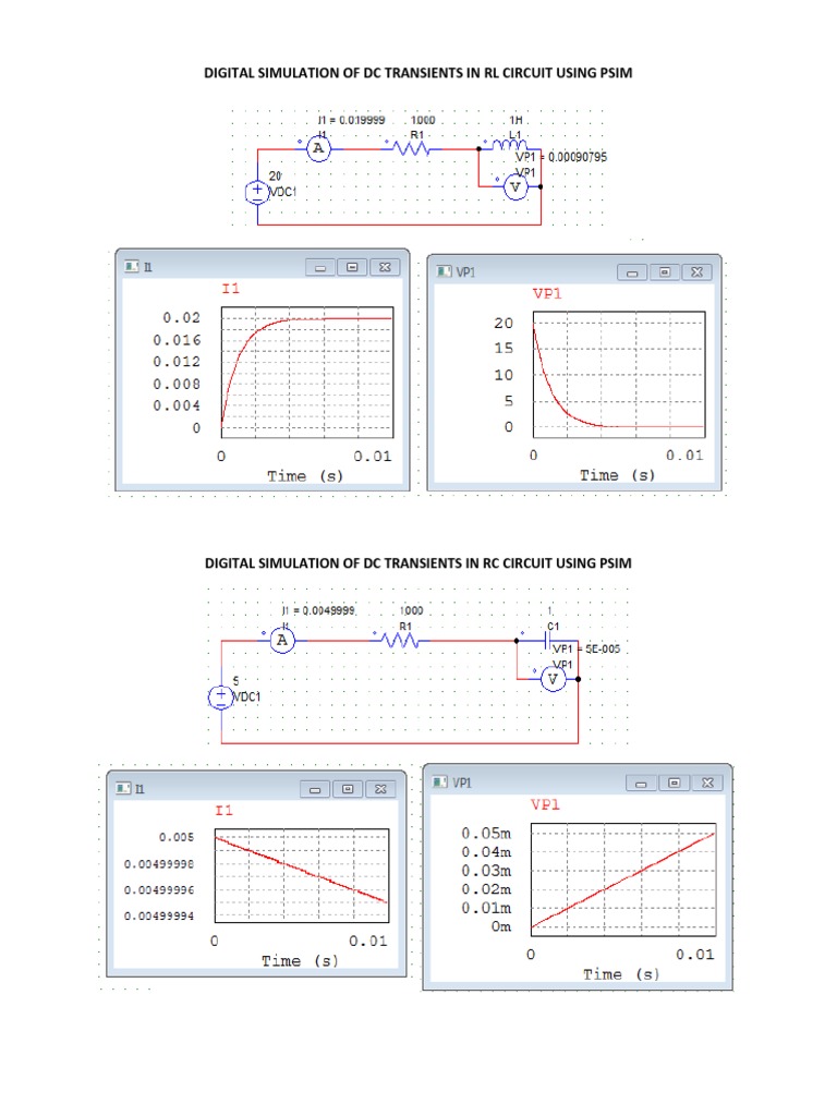 Digital Simulation of DC Transients in RL Circuit Using Psim | PDF