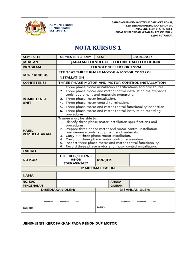 Nota Kursus 3042 | PDF