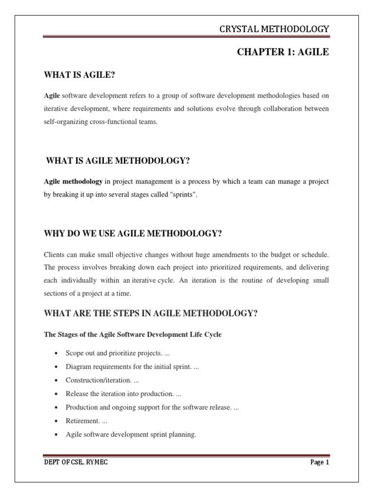 Crystal Methodology | PDF | Agile Software Development | Software ...