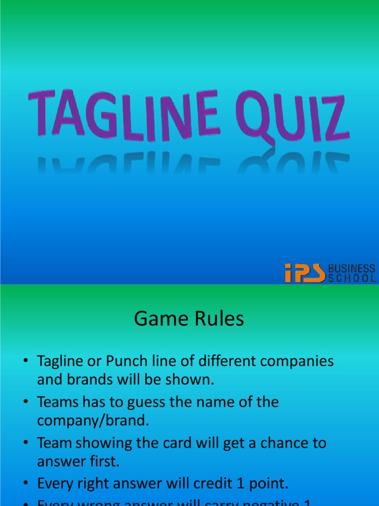 Tagline Guessing Game Rules | PDF