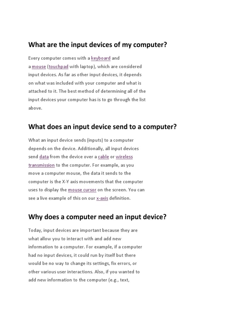 What Are The Input Devices of My Computer?: Keyboard Mouse Touchpad ...