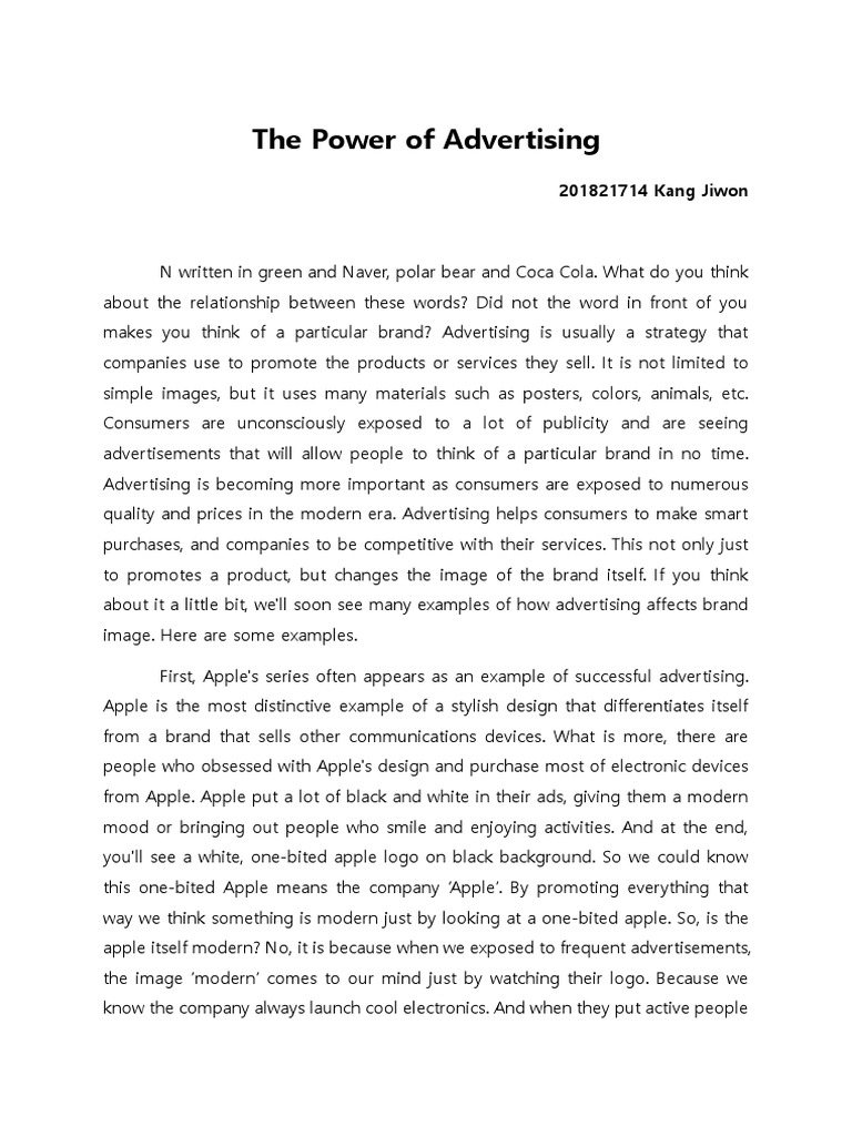 The Power of Advertising | PDF | Advertising | Brand