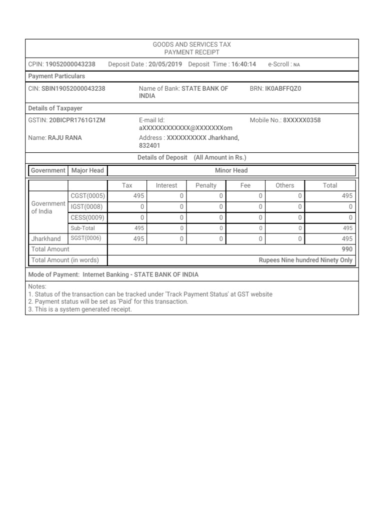 GST-Challan Receipt | PDF