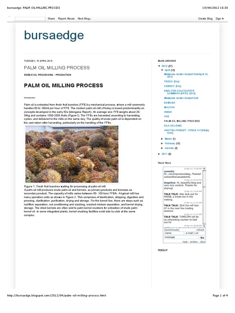 Palm Oil Milling Process Explained | PDF | Anaerobic Digestion | Petroleum