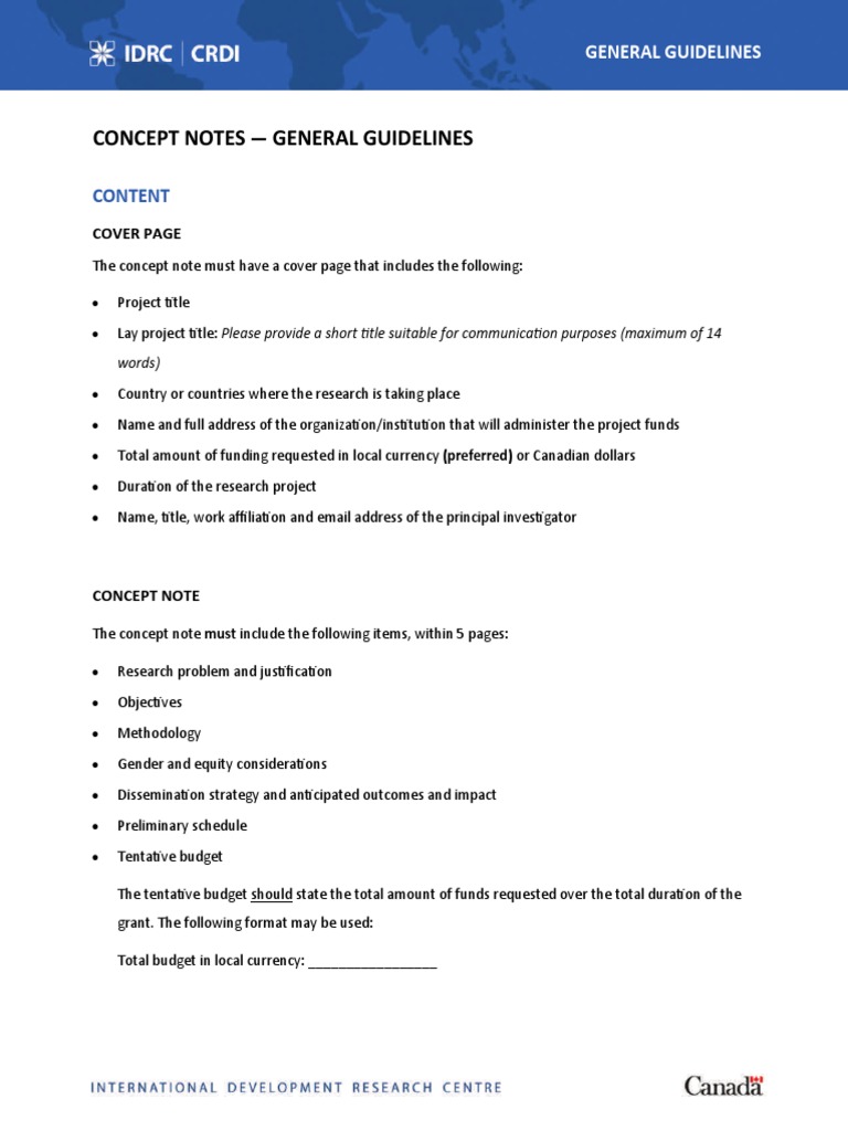 Guidelines for Developing Concept Notes and Budgets for Research Grant ... Guidelines for Developing Concept Notes and Budgets for Research Grant ...