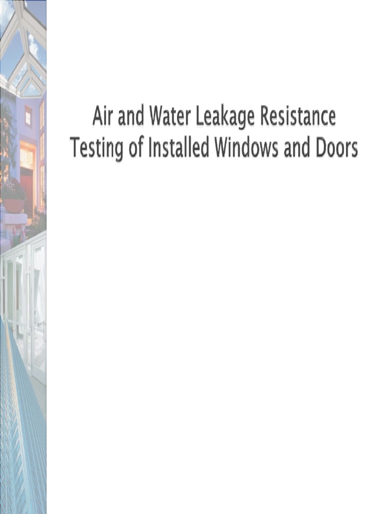 Water Resistance Testing of Windows and Doors | PDF | Wound | Wind Speed