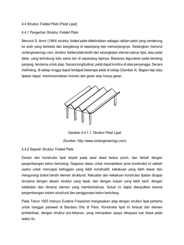 Struktur dan Jenis Folded Plate | PDF