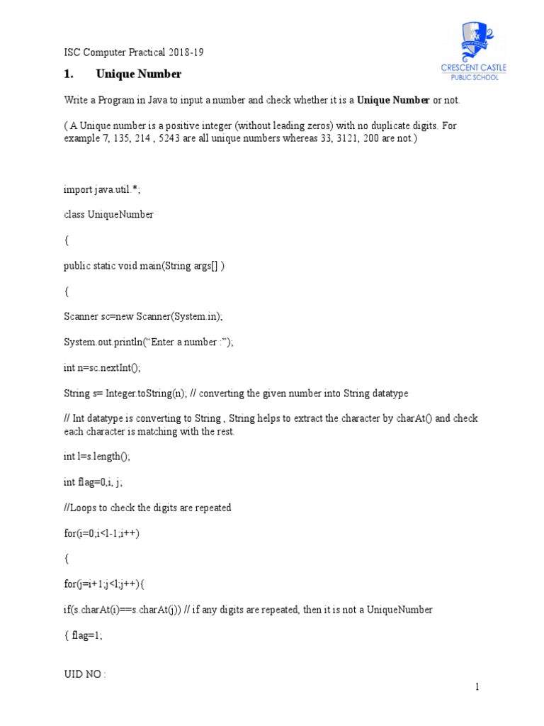 Collection of Java Programs (ISC) | PDF | Integer (Computer Science) | Discrete Mathematics