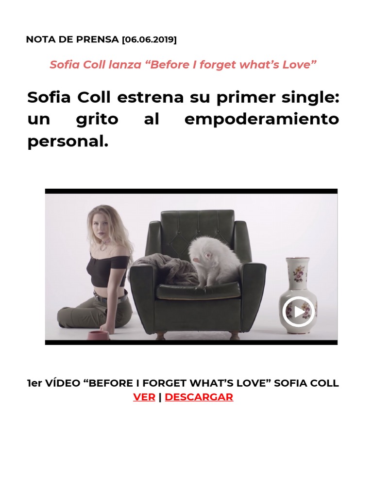 Sofia Coll - Nota de Prensa | Descargar gratis PDF | Música grabada ...