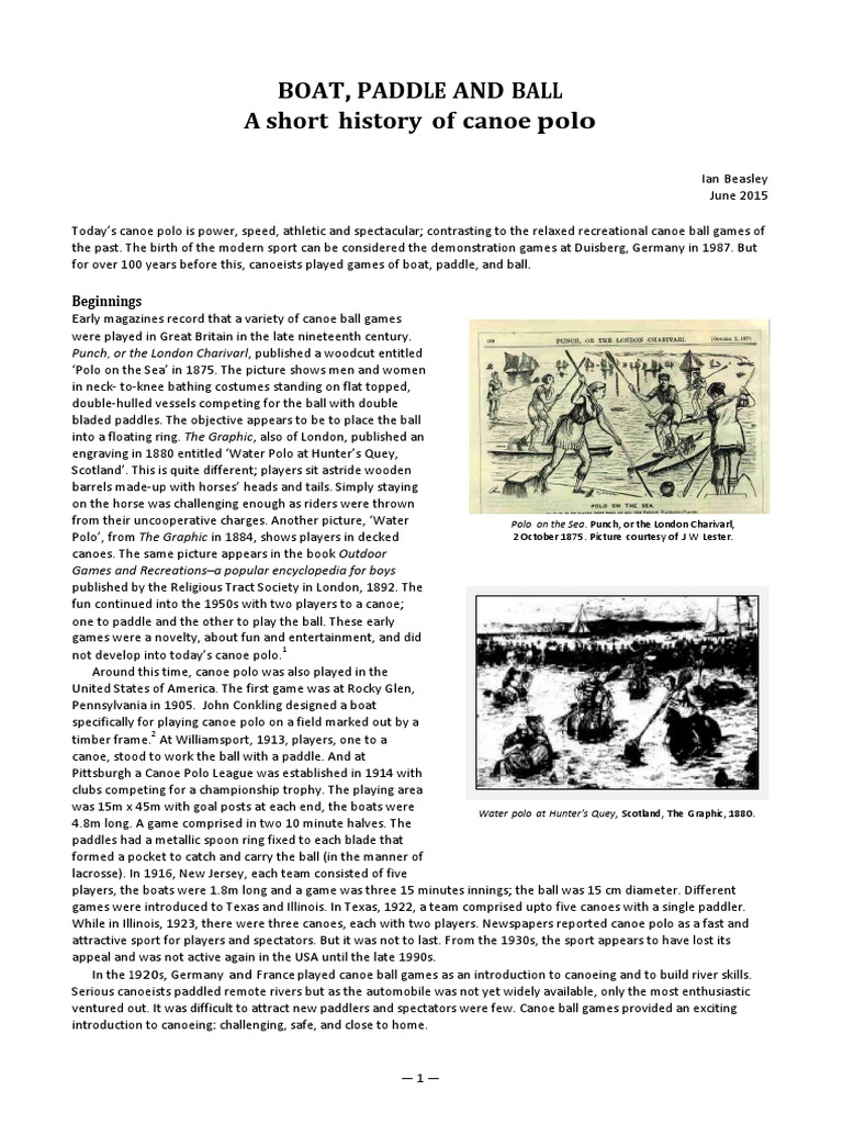 History of Canoe Polo Evolution | PDF | Canoe | Kayak