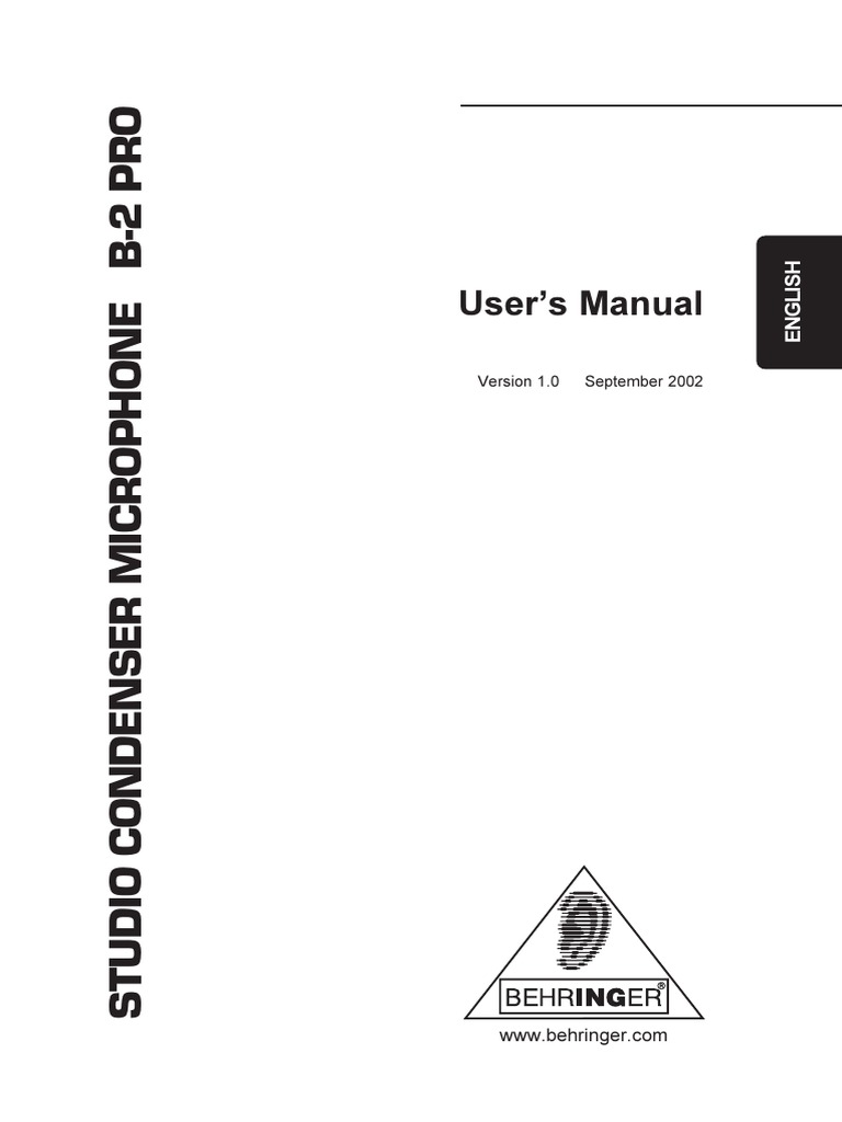 User S Manual: Version 1.0 September 2002 | PDF | Microphone | Decibel