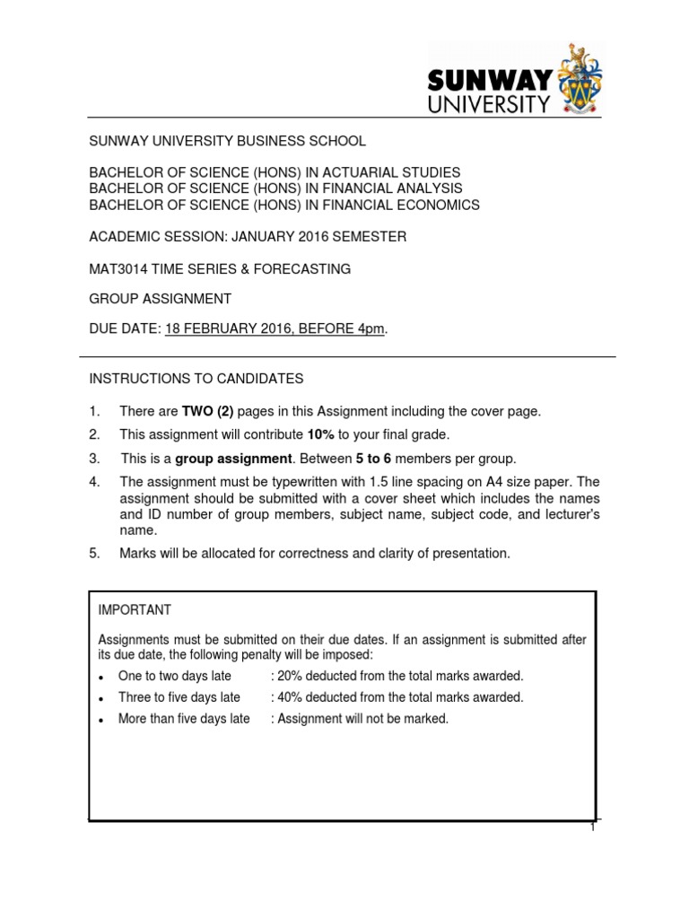 Time Series Group Assignment | PDF | Time Series | Forecasting