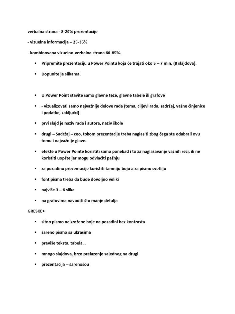 Uputstvo Prezentacija | PDF