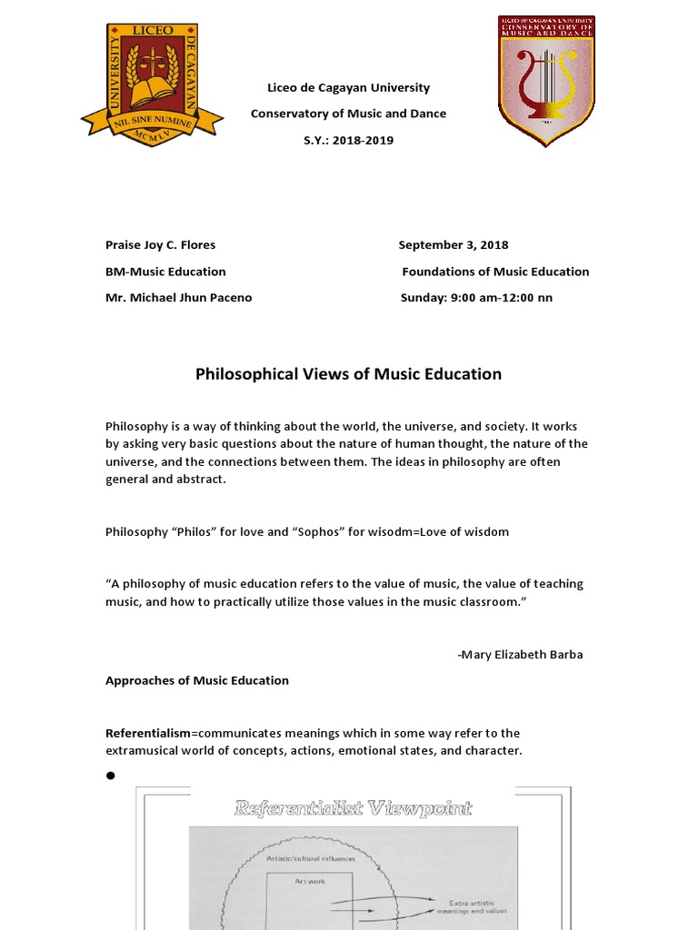 Philosophical Views of Music Education | PDF | Expressionism | Music ...