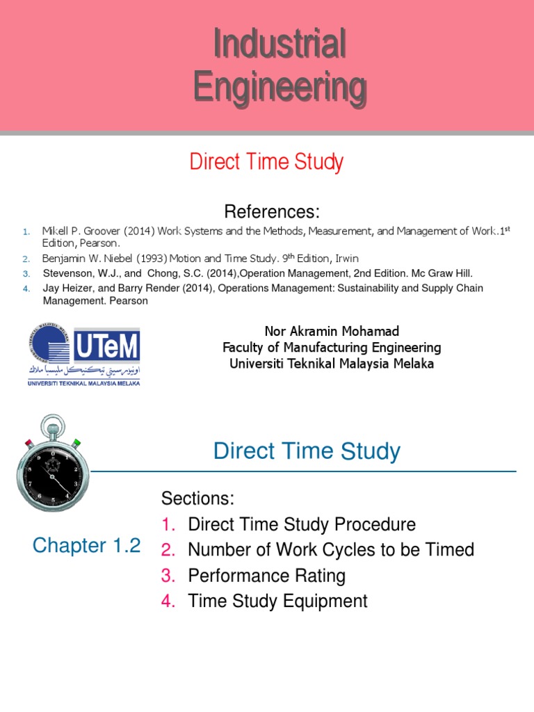 Ch2-Direct Time Study | PDF | Time | Standard Deviation