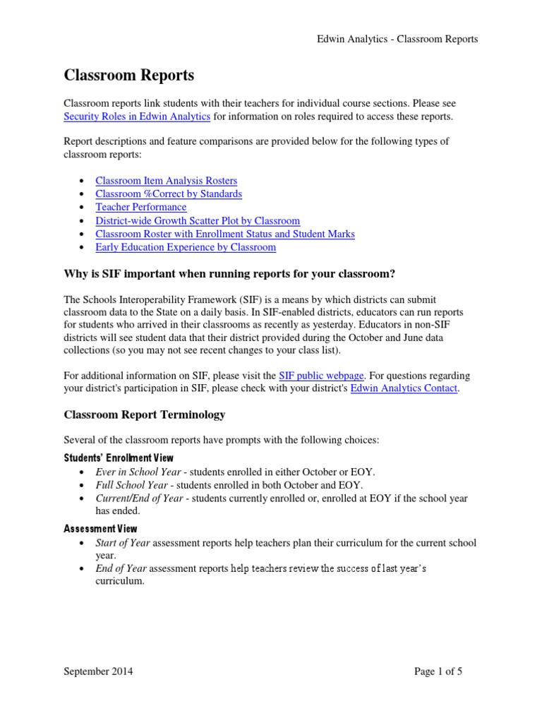 Classroom Reports: Why Is SIF Important When Running Reports For Your ...