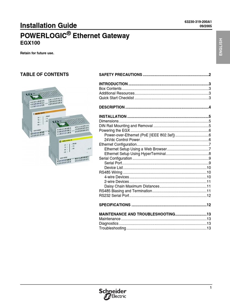 EGX100 Manual 63230-319-200A1 PDF | PDF | Computer Network | Ip Address