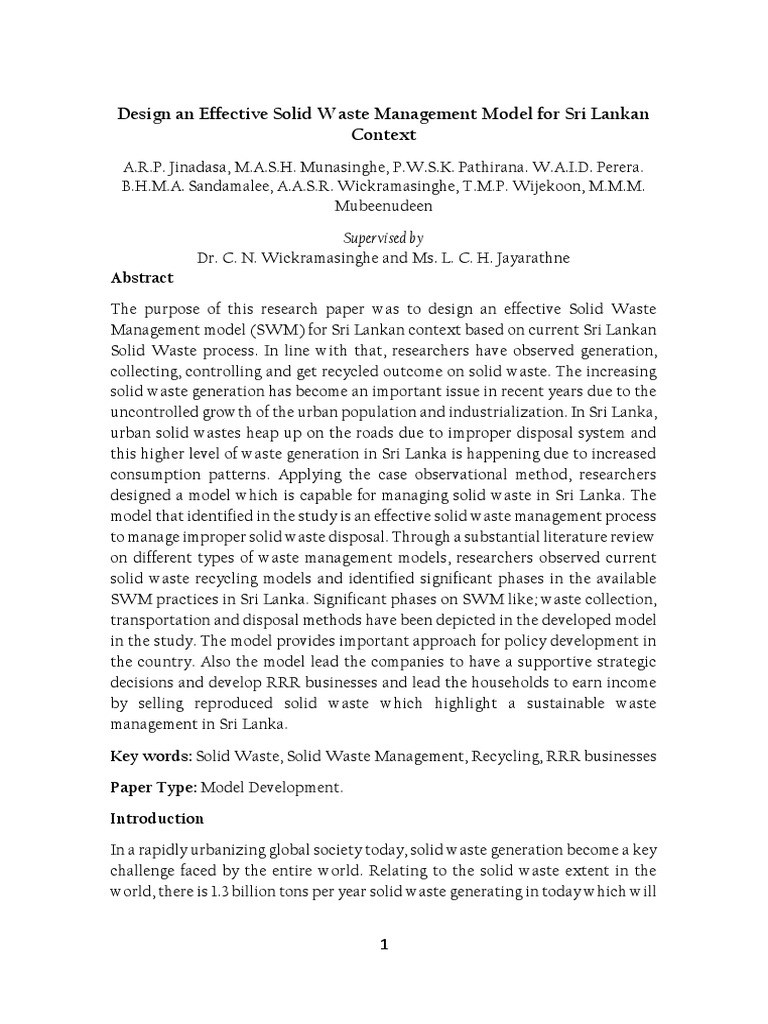 Design of SWM System | PDF | Recycling | Waste Management