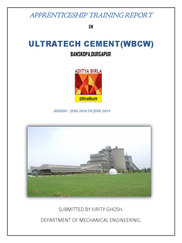 Ultratech Cement (WBCW) : Apprenticeship Training Report | PDF | Belt (Mechanical) | Cement
