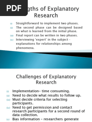 Explanatory Research