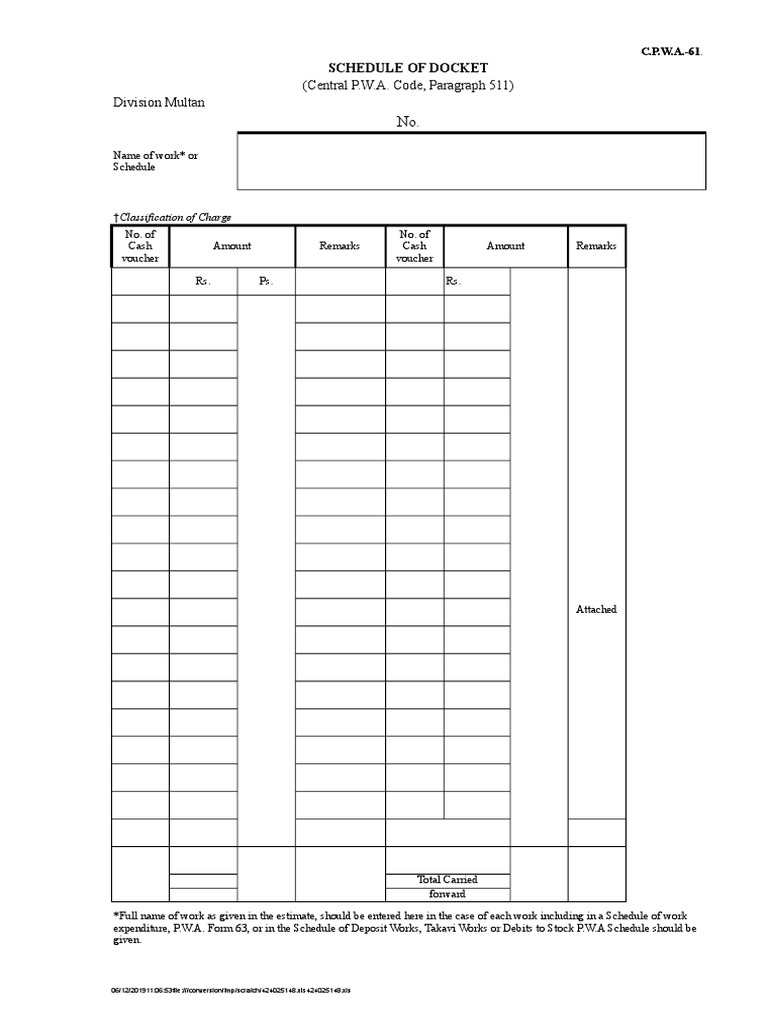 Schedule Docket | PDF | Debits And Credits | Services (Economics)