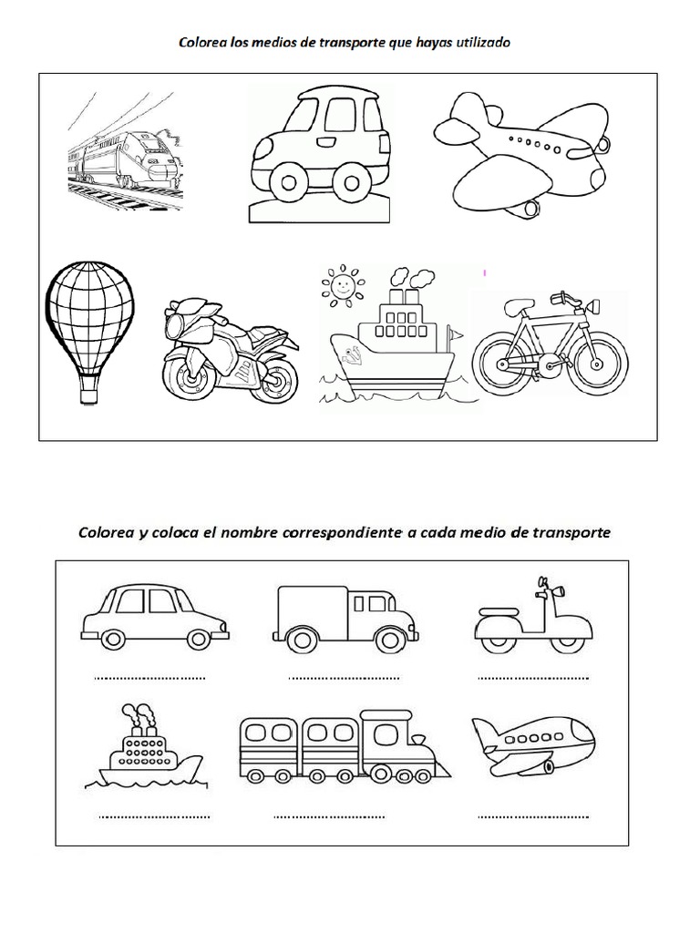 Fichas de Los Medios de Transporte | PDF