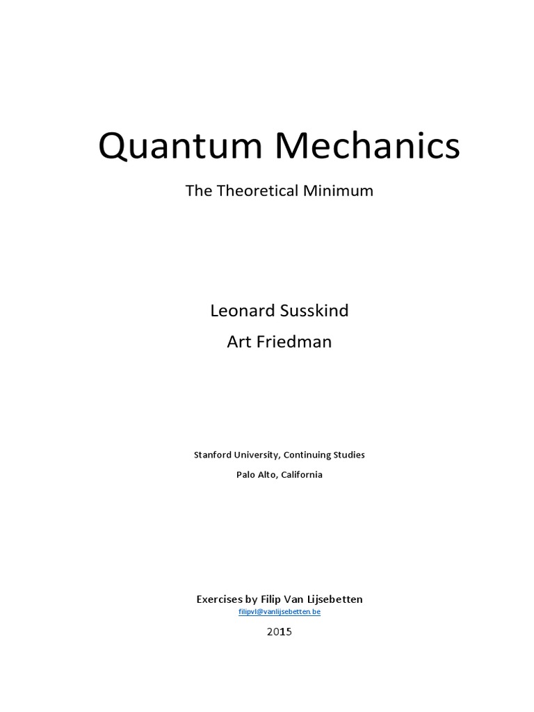 Susskind - Solutions Manual The Theoretical Minimum 2 PDF | PDF | Business
