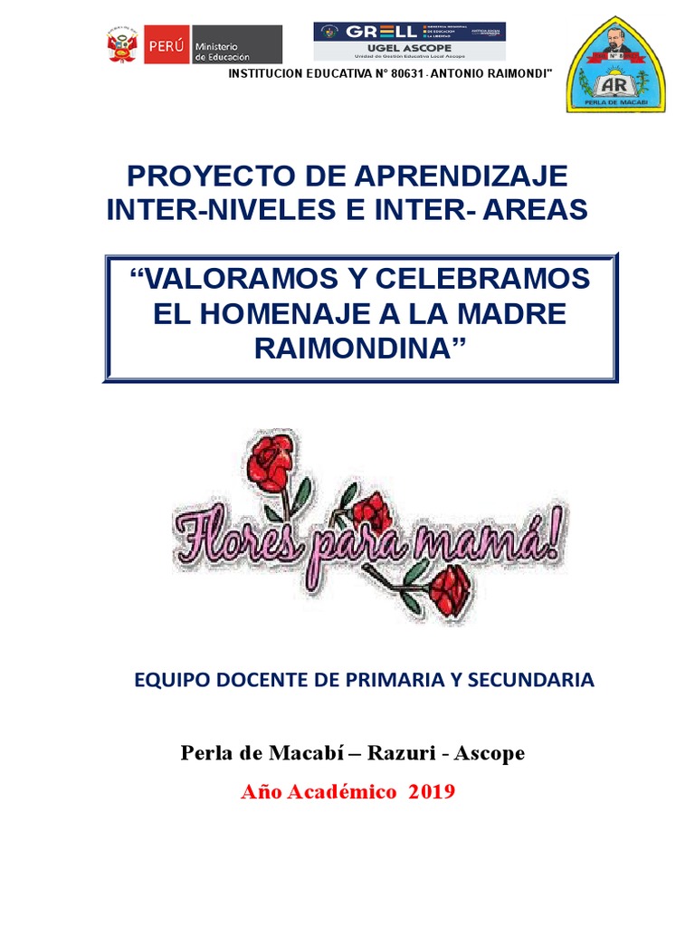 Proyecto Dia de La Madre 2019 - Dionicio | PDF | María, madre de Jesús ...