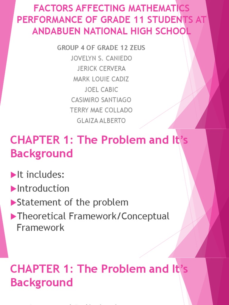 Factors Affecting Mathematics Performance of Grade 11 Students | PDF ...