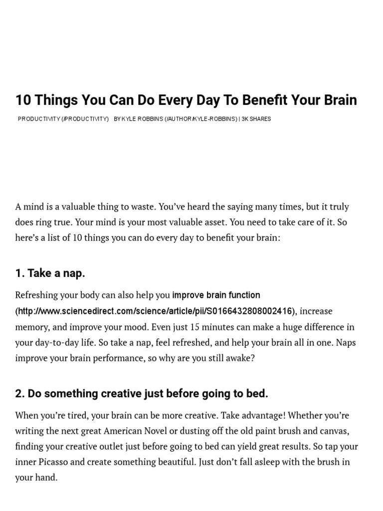 10 Ways to Train Your Brain | PDF | Memory | Extraversion And Introversion