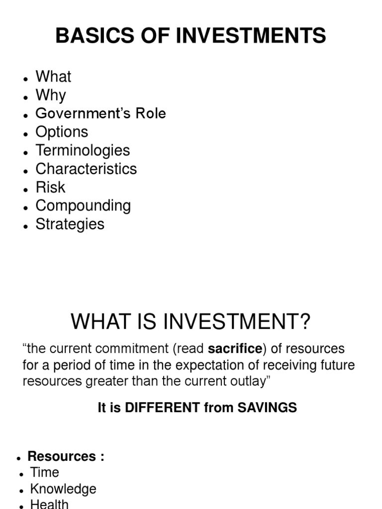 Basics of Investment | PDF | Investing | Equity (Finance)