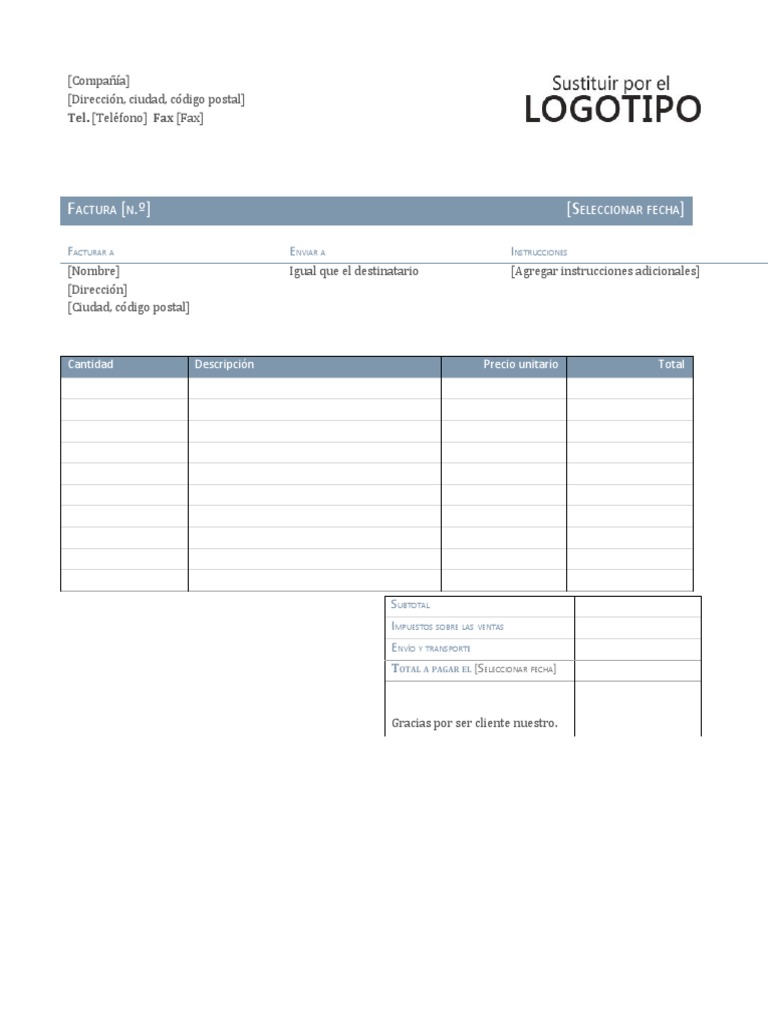 formato factura