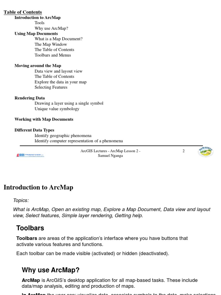 Lesson 2 ArcMap | PDF | Arc Gis | System Software