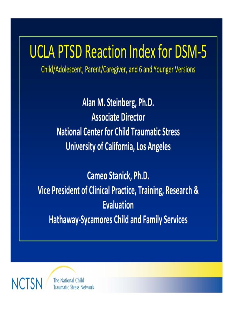 Ucla PTSD Rating Scale | PDF | Psychological Trauma | Posttraumatic ...