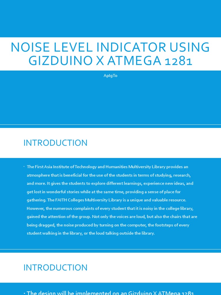 Noise Level Indicator Using Gizduino X Atmega 1281: Apigto | PDF ...