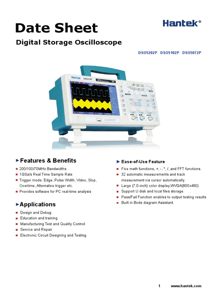 Dso5000p Datasheet | PDF | Sampling (Signal Processing) | Usb