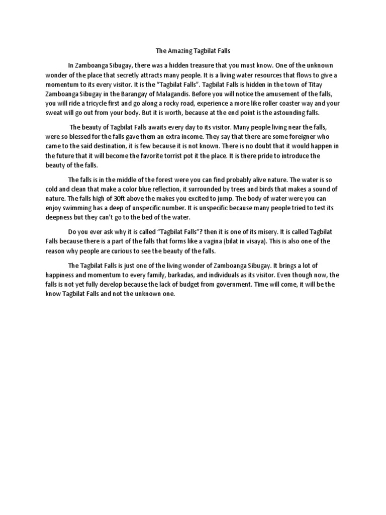 The Amazing Tagbilat Falls | PDF