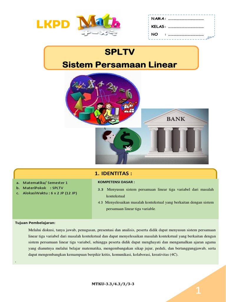 LKPD Presentasi SPLTV | PDF
