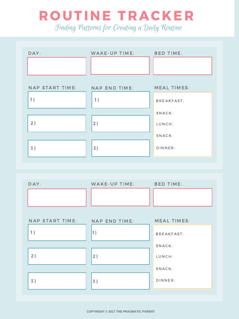Routine Tracker Printable | PDF | Meal | Lunch