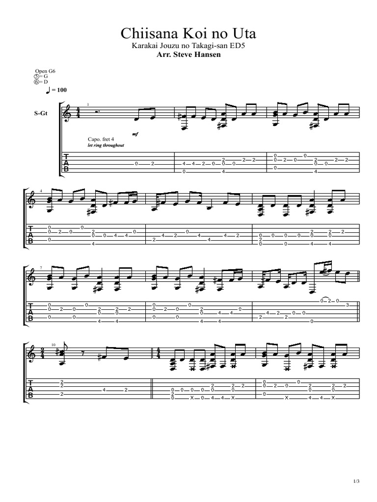 Chiisana Koi No Uta Karakai Jouzu No Takagi-San Ed5 | PDF ...