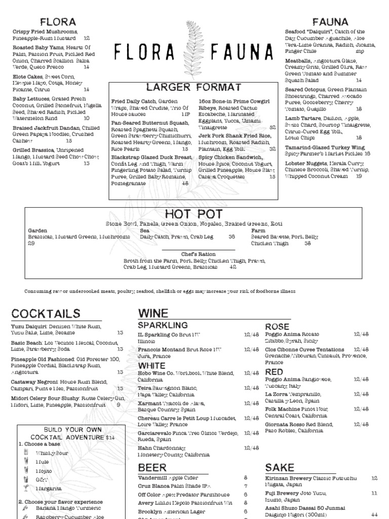 Flora and Fauna Menu | Pickling | Foods