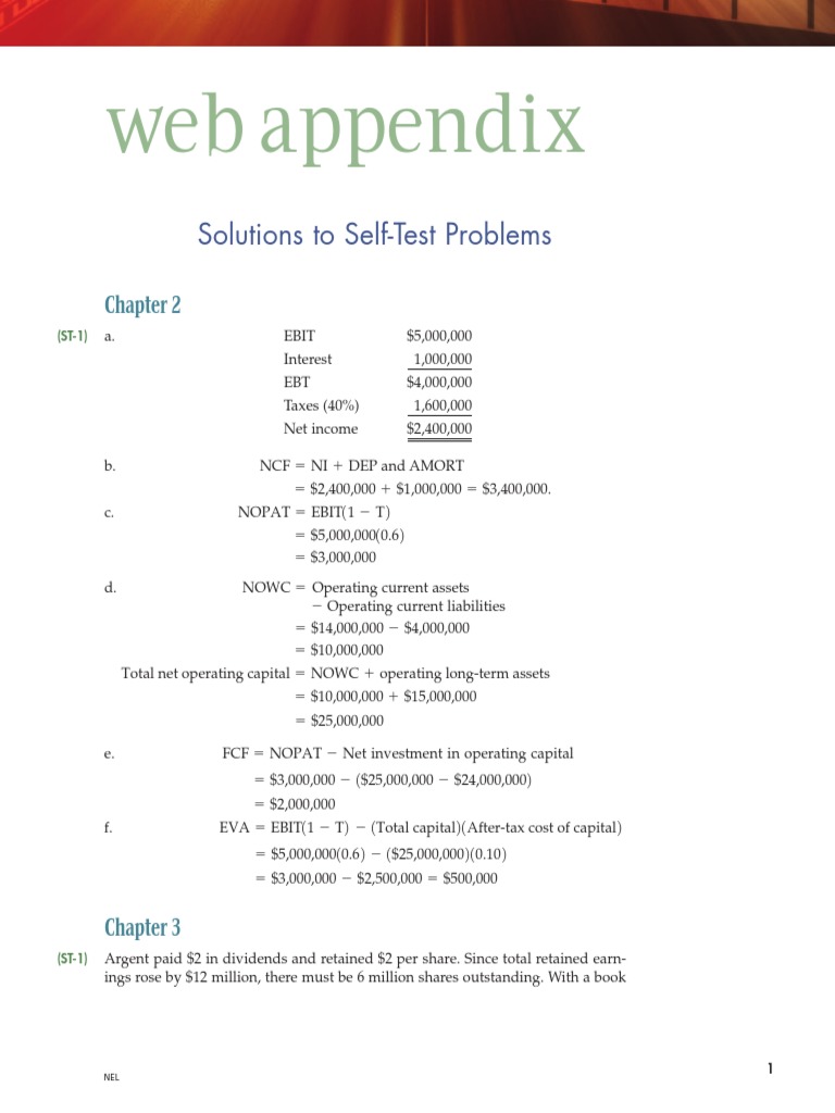 Web Appendix: Solutions To Self-Test Problems | PDF | Yield (Finance ...