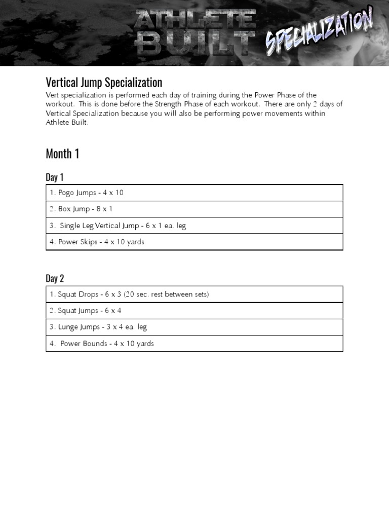 Vertical Jump Training Program Guide | PDF