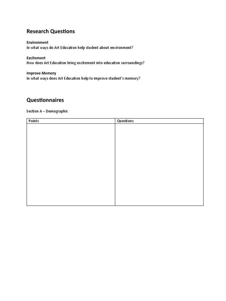 Research Questions | PDF | Teachers | Learning