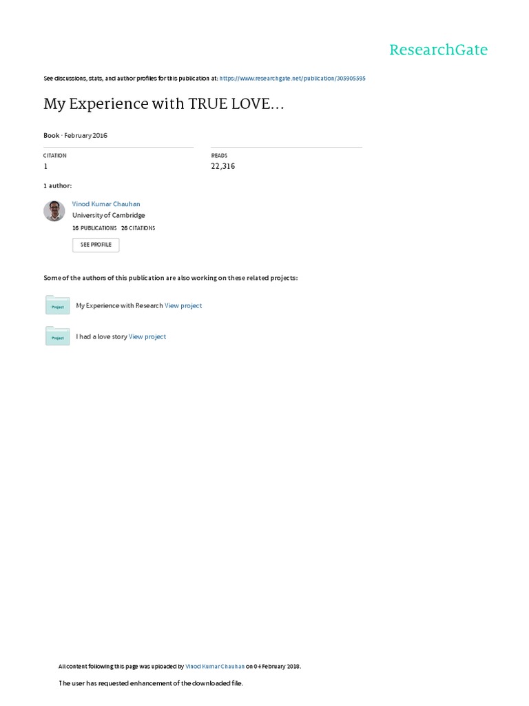 My Experience With True Love | PDF | Love | Emotions