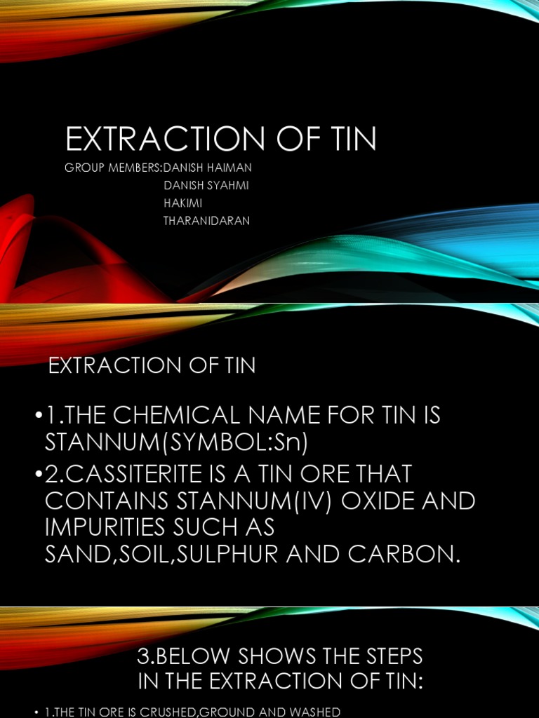 Tin Extraction Process Steps | PDF
