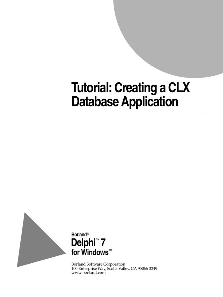 Delphi 7 - Tutorial - Creating A CLX Database Application | PDF | Menu ...